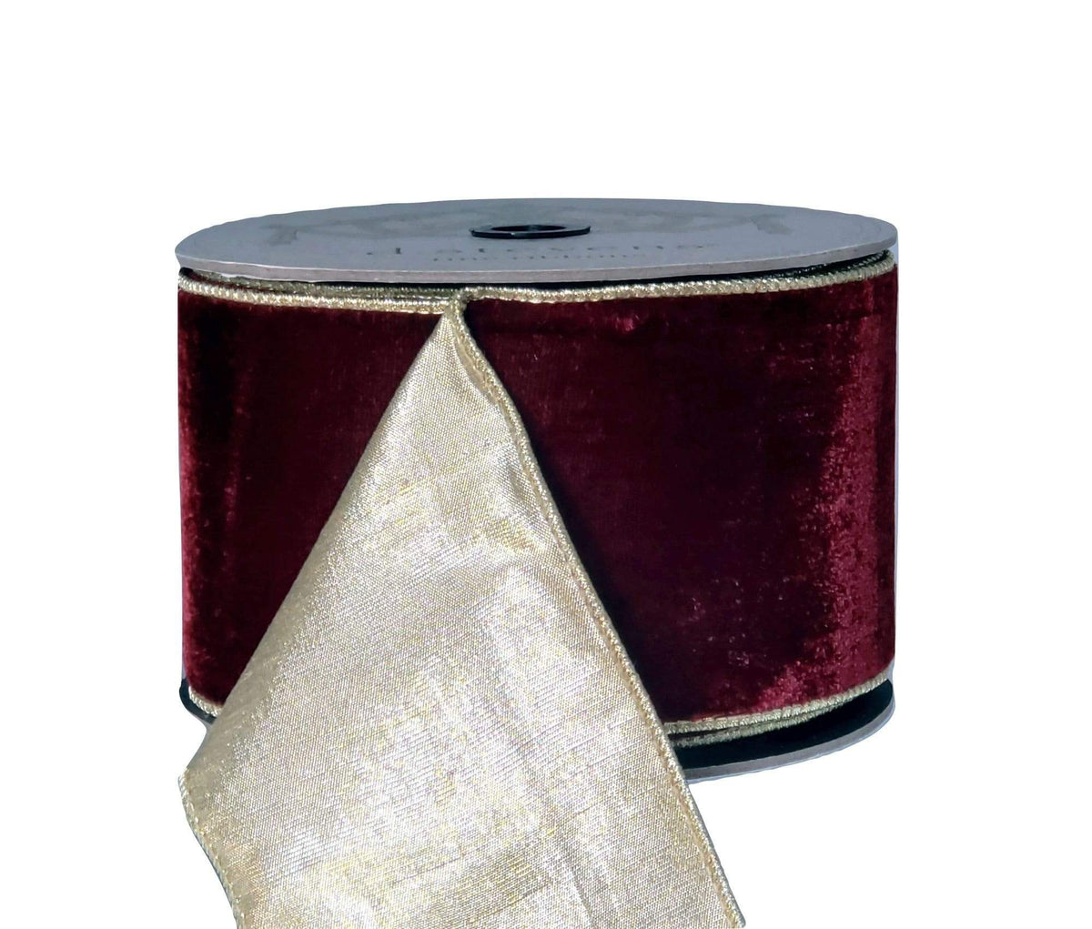 d.stevens 4" Ruby Velvet Ribbon with Gold Edges & Back - 10 Yards ...