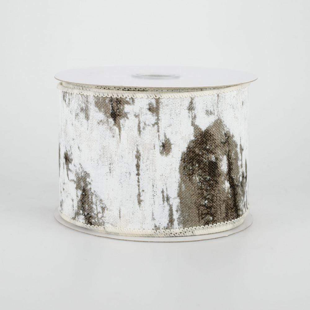 10 Yards 1.5" or 2.5" Wired Birch Bark Ribbon - Christmas Wood Ribbon ...