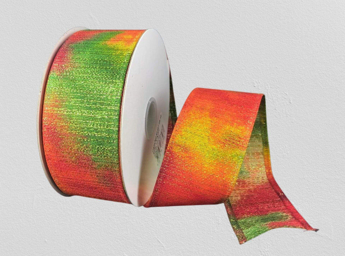 10 Yards 1.5" Autumn Ombre Ribbon - Wired Red, Burgundy, Orange, Green ...
