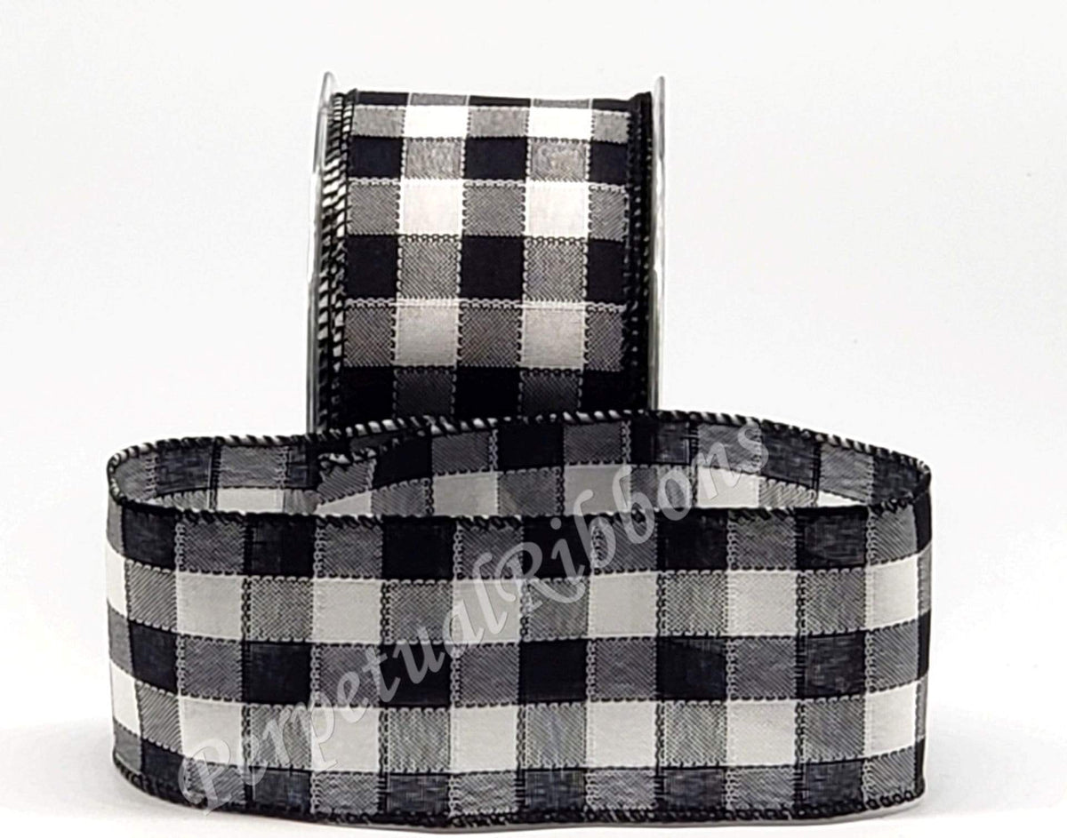 10 Yards Wired Check Ribbon | Perpetual Ribbons